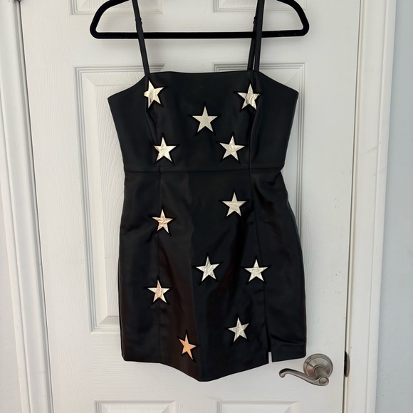 Nasty Gal | Dresses | Nasty Gal Faux Leather Mini Dress With Gold Stars ...